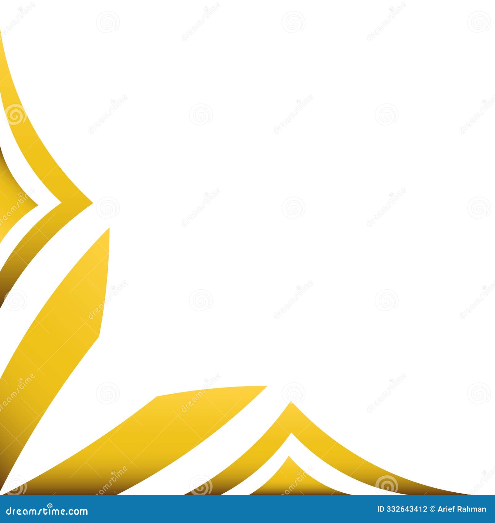 Luxury Golden Geometric Frame Corner Isolated on White Background Stock ...