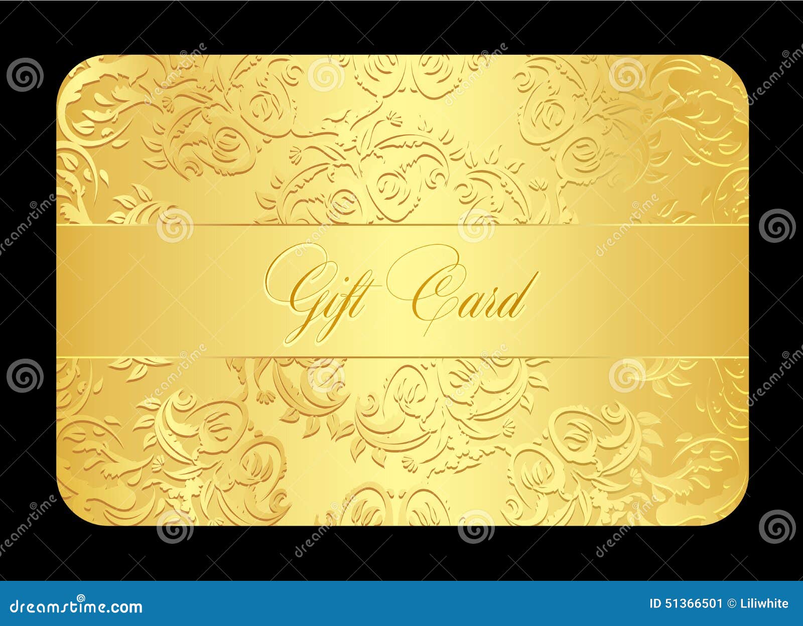 Luxury Golden Gift Card with Rounded Lace Stock Vector - Illustration ...