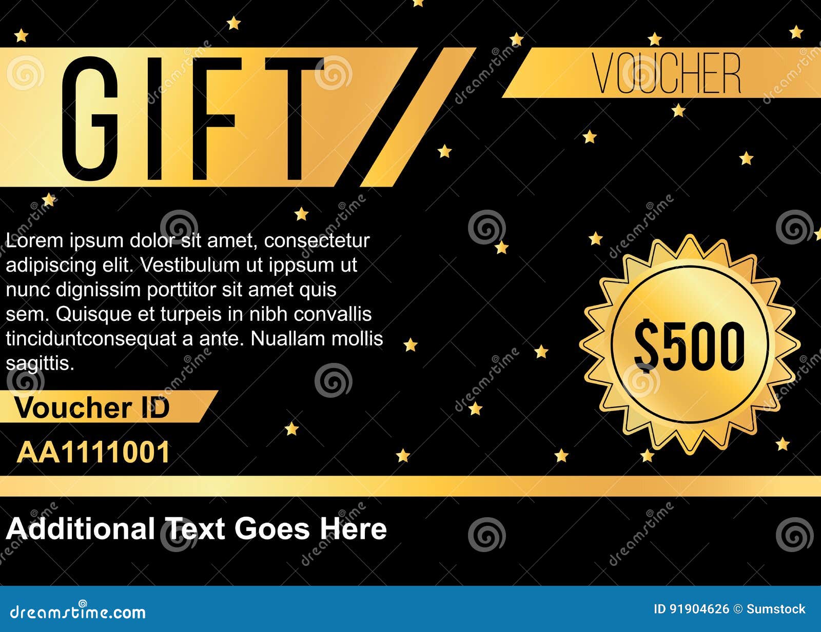Luxury Golden Gift Voucher Design Stock Vector - Illustration of glossy ...
