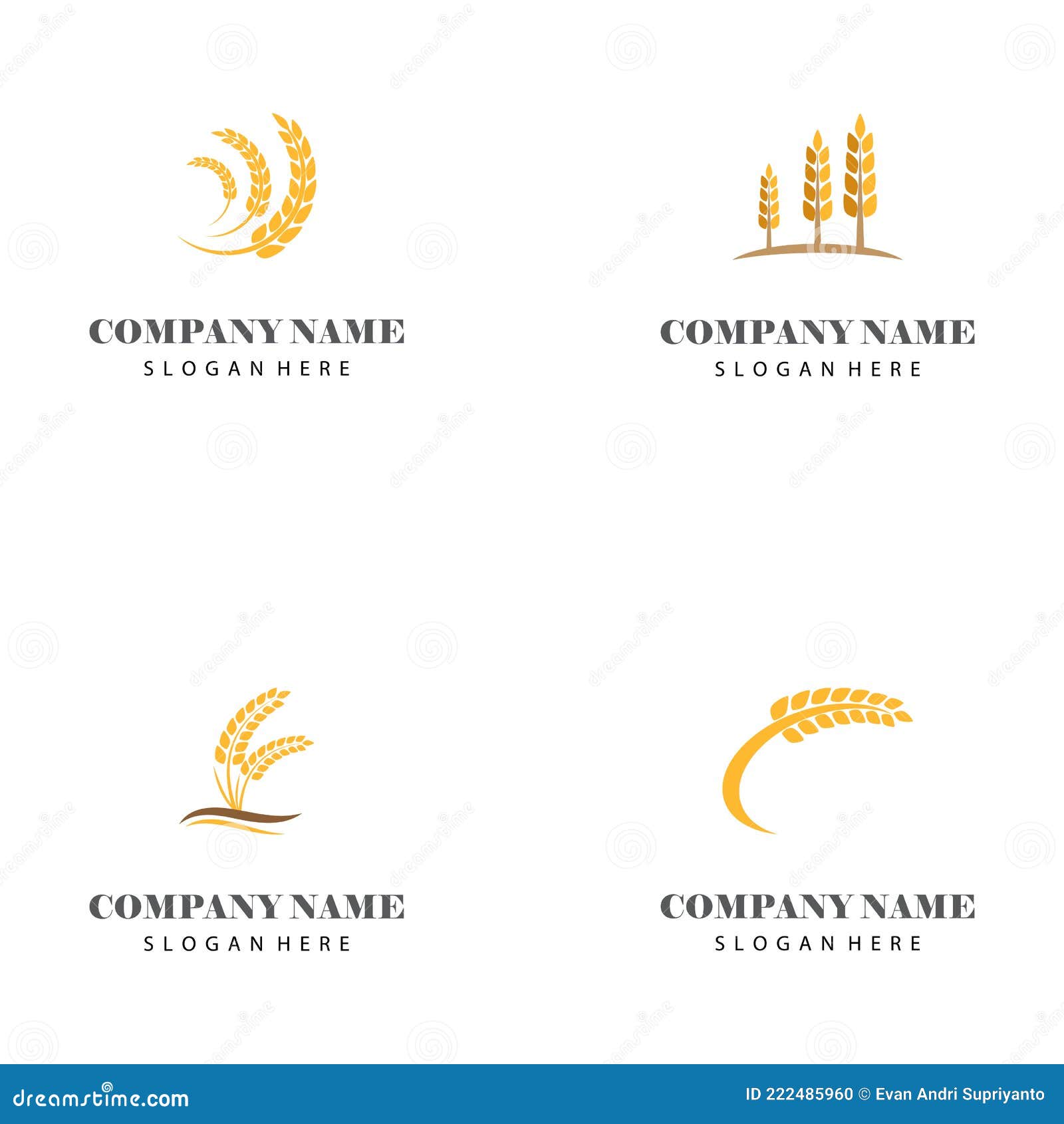 Luxury Golden Grain Weath / Rice Logo Design Vector Stock Vector ...