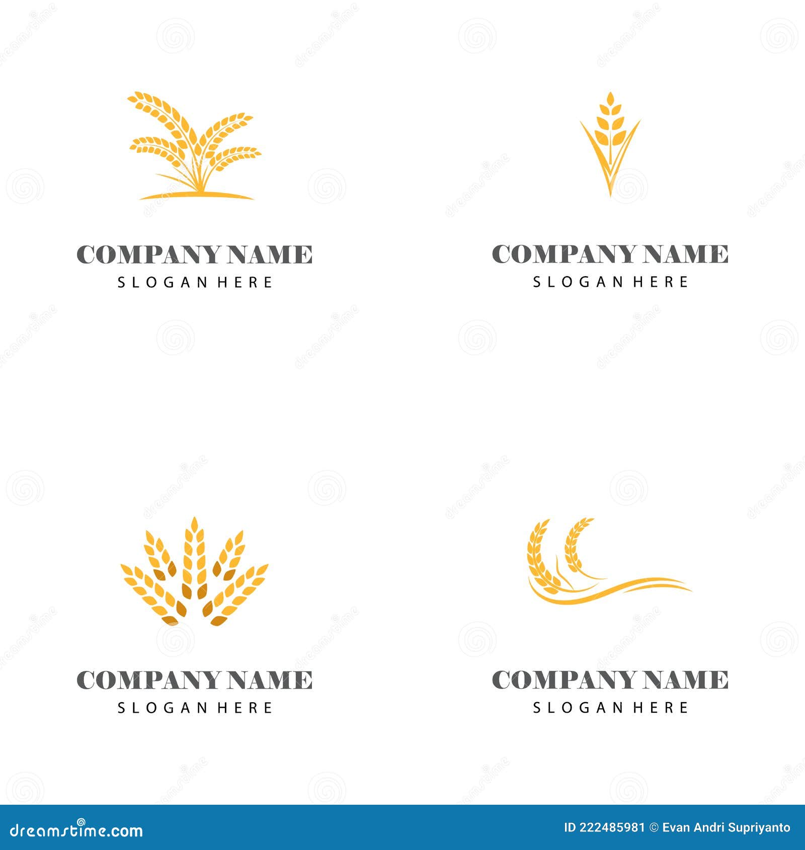Luxury Golden Grain Weath / Rice Logo Design Vector Stock Vector ...