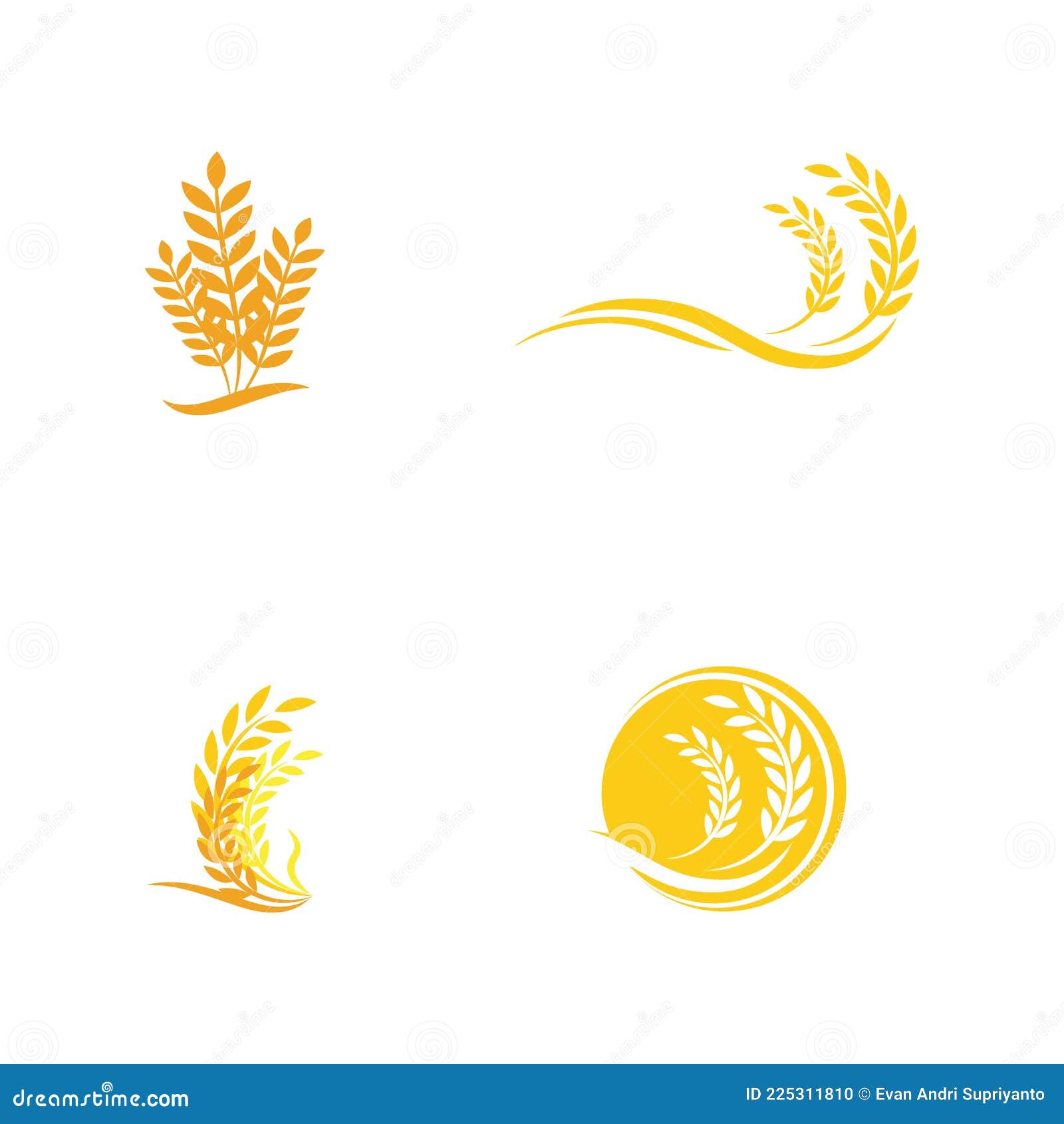 Luxury Golden Grain Weath / Rice Logo Design Vector Stock Vector ...