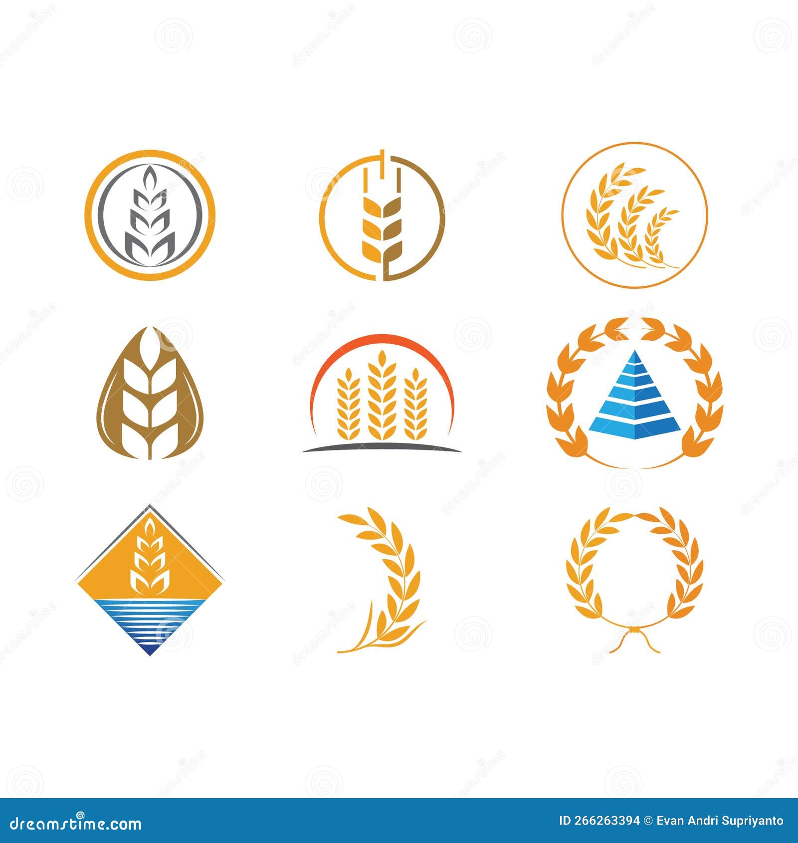 Luxury Golden Grain Weath / Rice Logo Design Vector Stock Vector ...