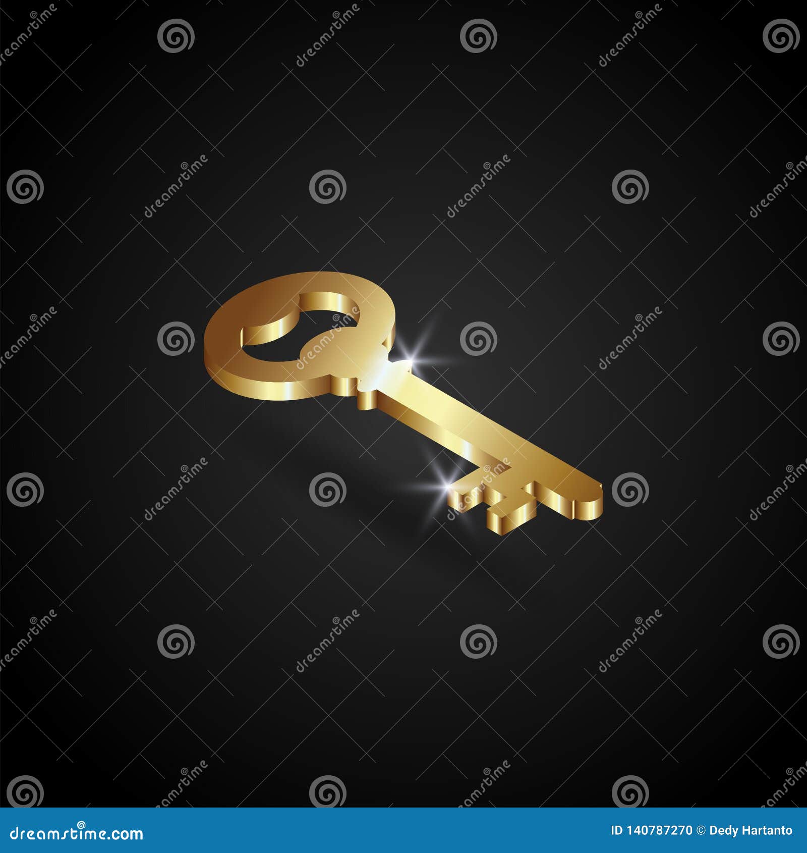 Luxury Golden Key Vector Illustration Stock Vector - Illustration of ...