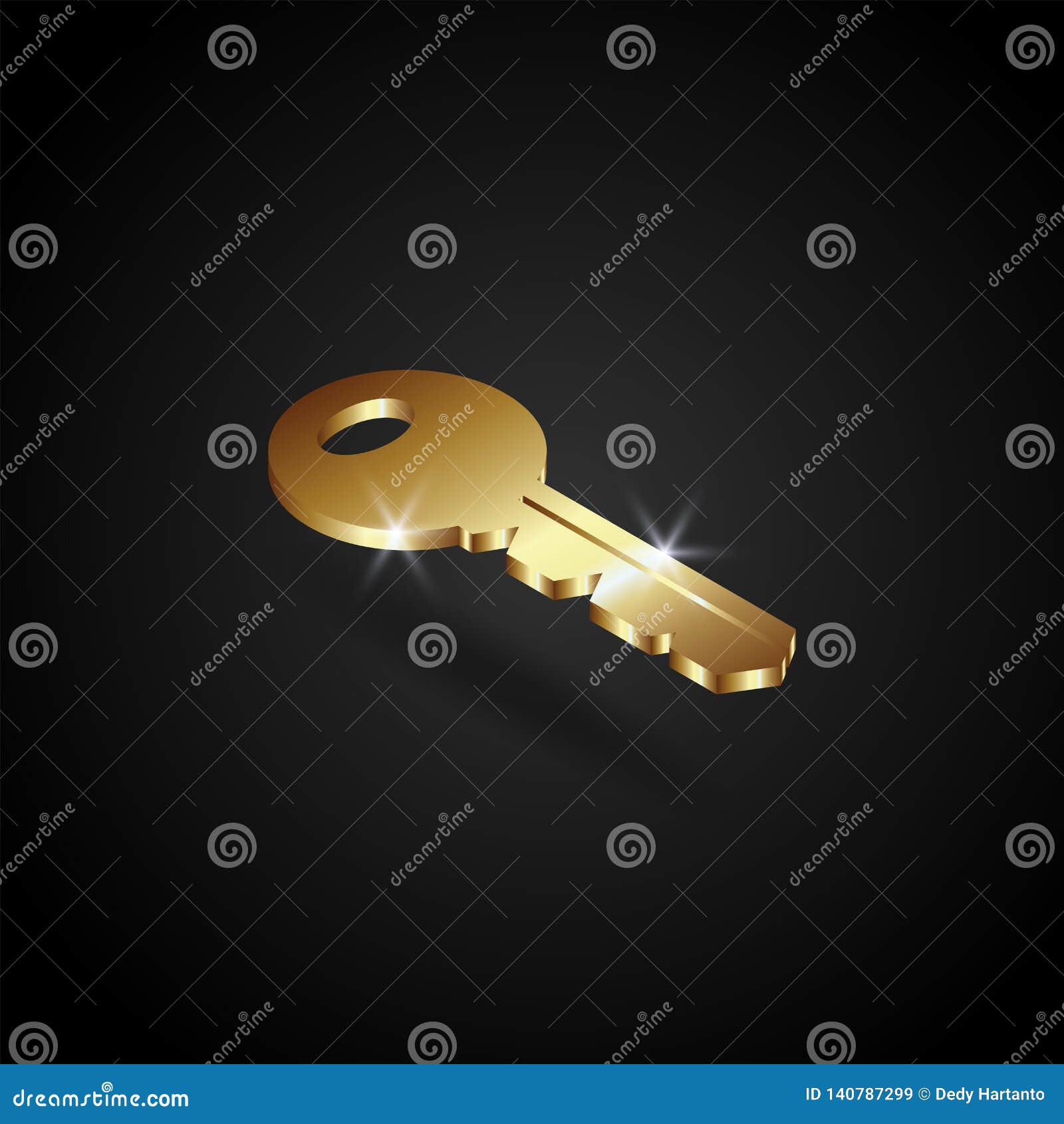 Luxury Golden Key Vector Illustration Stock Vector - Illustration of ...