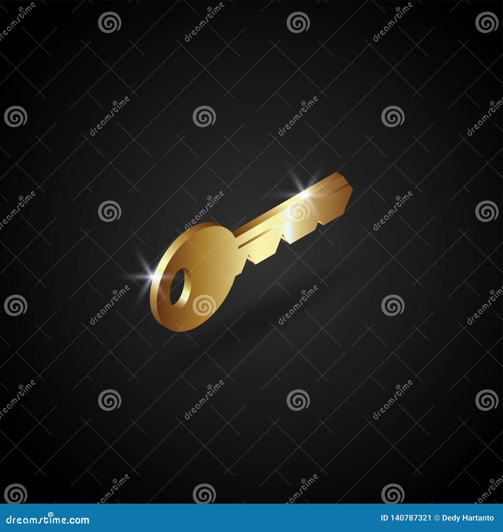 Luxury Golden Key Vector Illustration Stock Vector - Illustration of ...