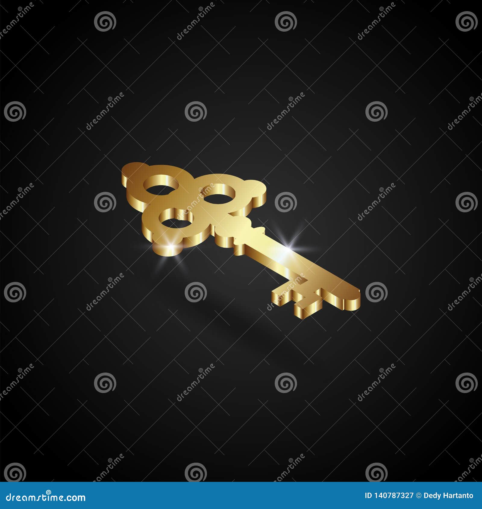 Luxury Golden Key Vector Illustration Stock Vector - Illustration of ...
