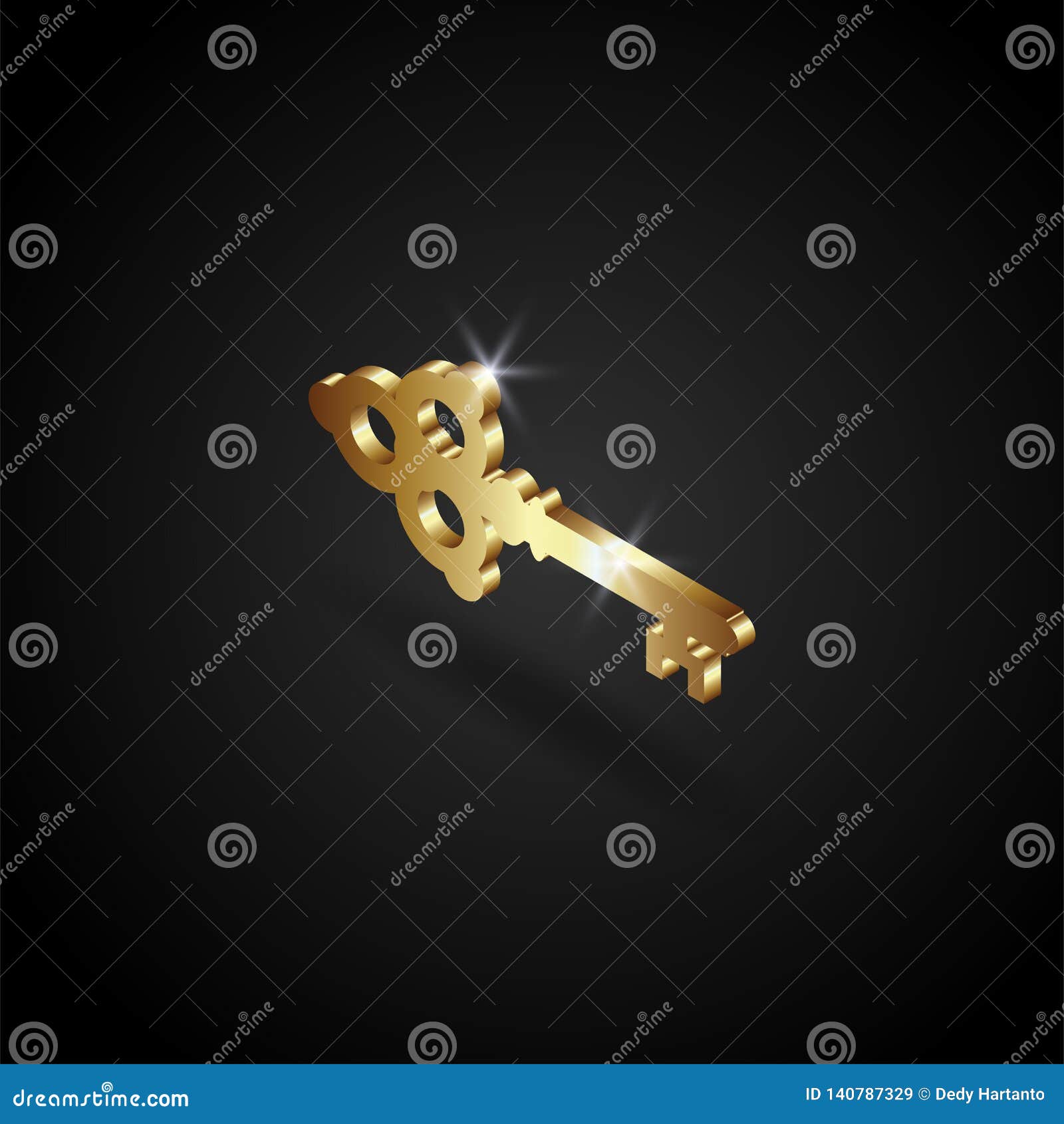 Luxury Golden Key Vector Illustration Stock Vector - Illustration of ...
