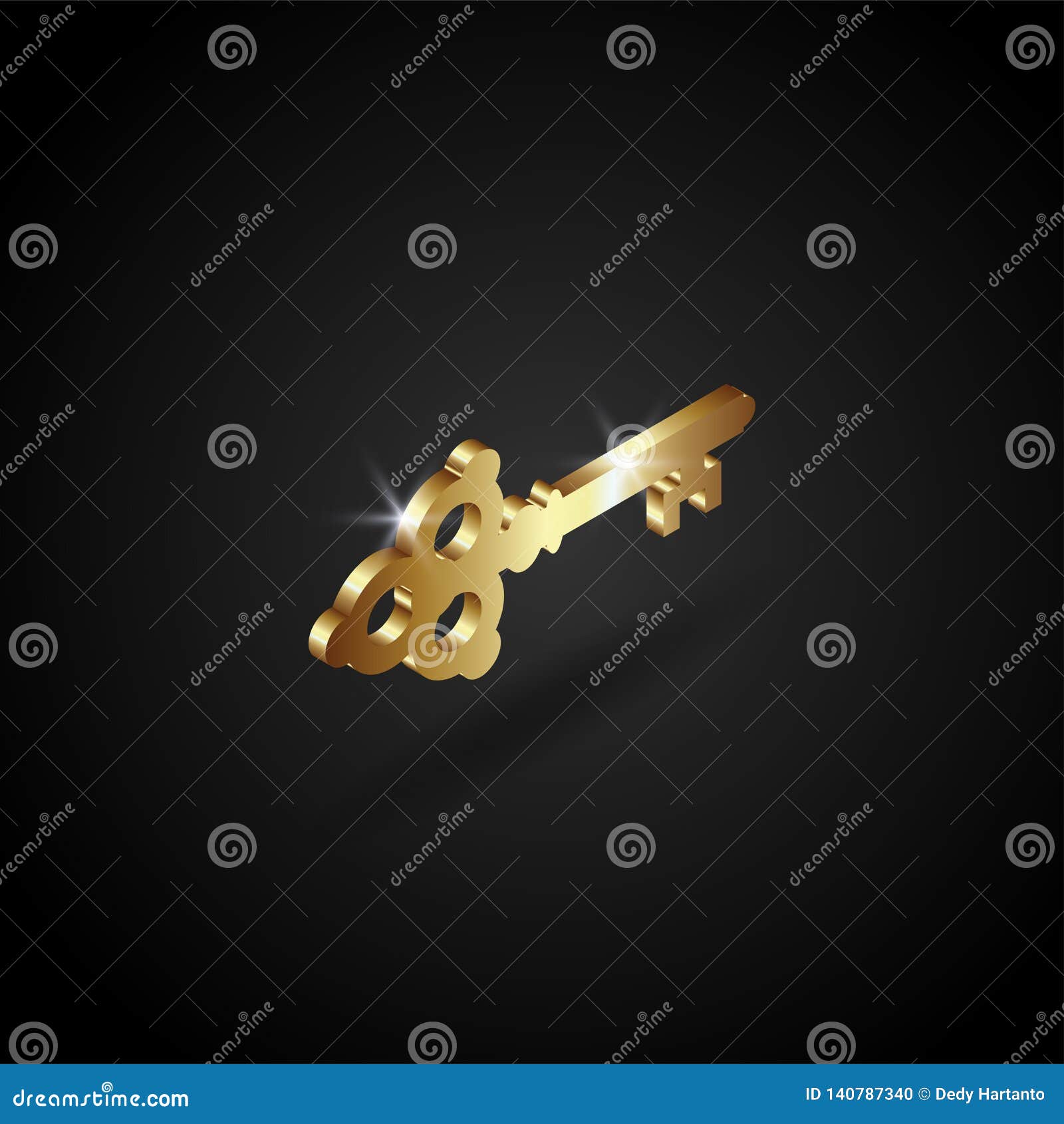 Luxury Golden Key Vector Illustration Stock Vector - Illustration of ...