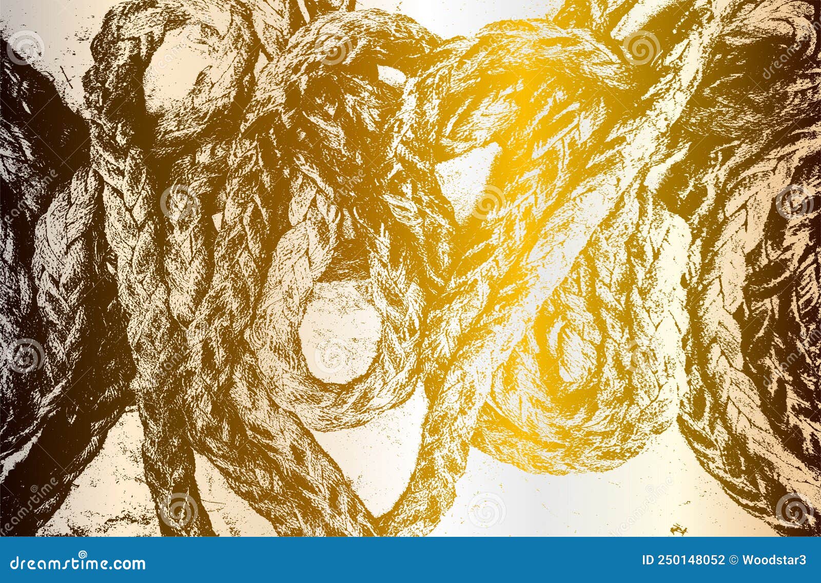 Luxury Golden Metal Gradient Background with Distressed Twisted Rope ...