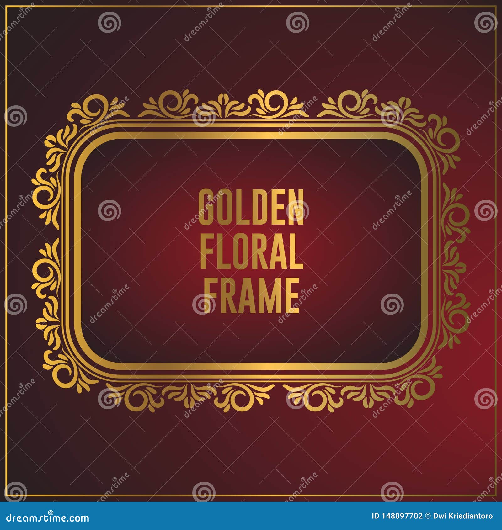 Luxury Golden Ornament Frame Design. Gold Frame Background Design with ...