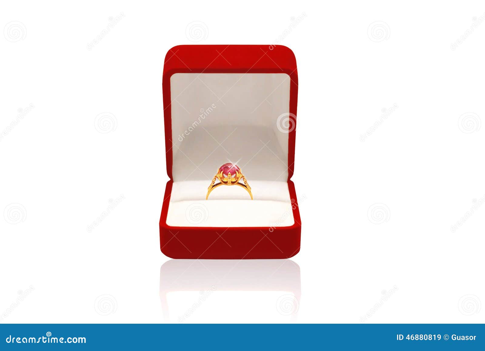 Luxury Golden Ring with Diamond in Red Box Stock Image - Image of ...