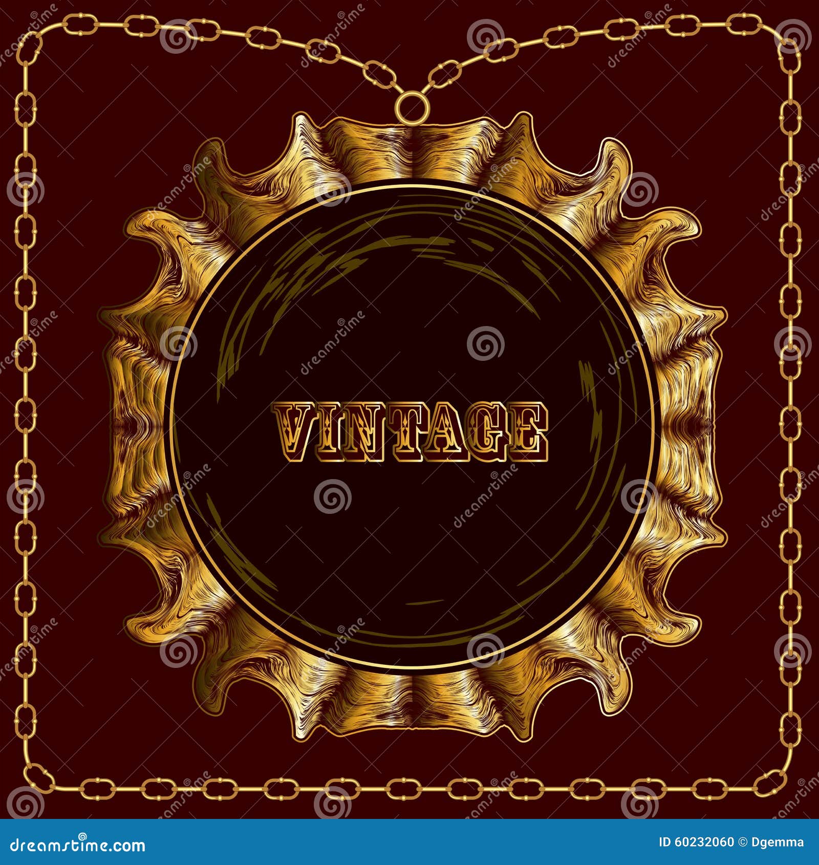 Luxury golden round frame stock vector. Illustration of abstract - 60232060