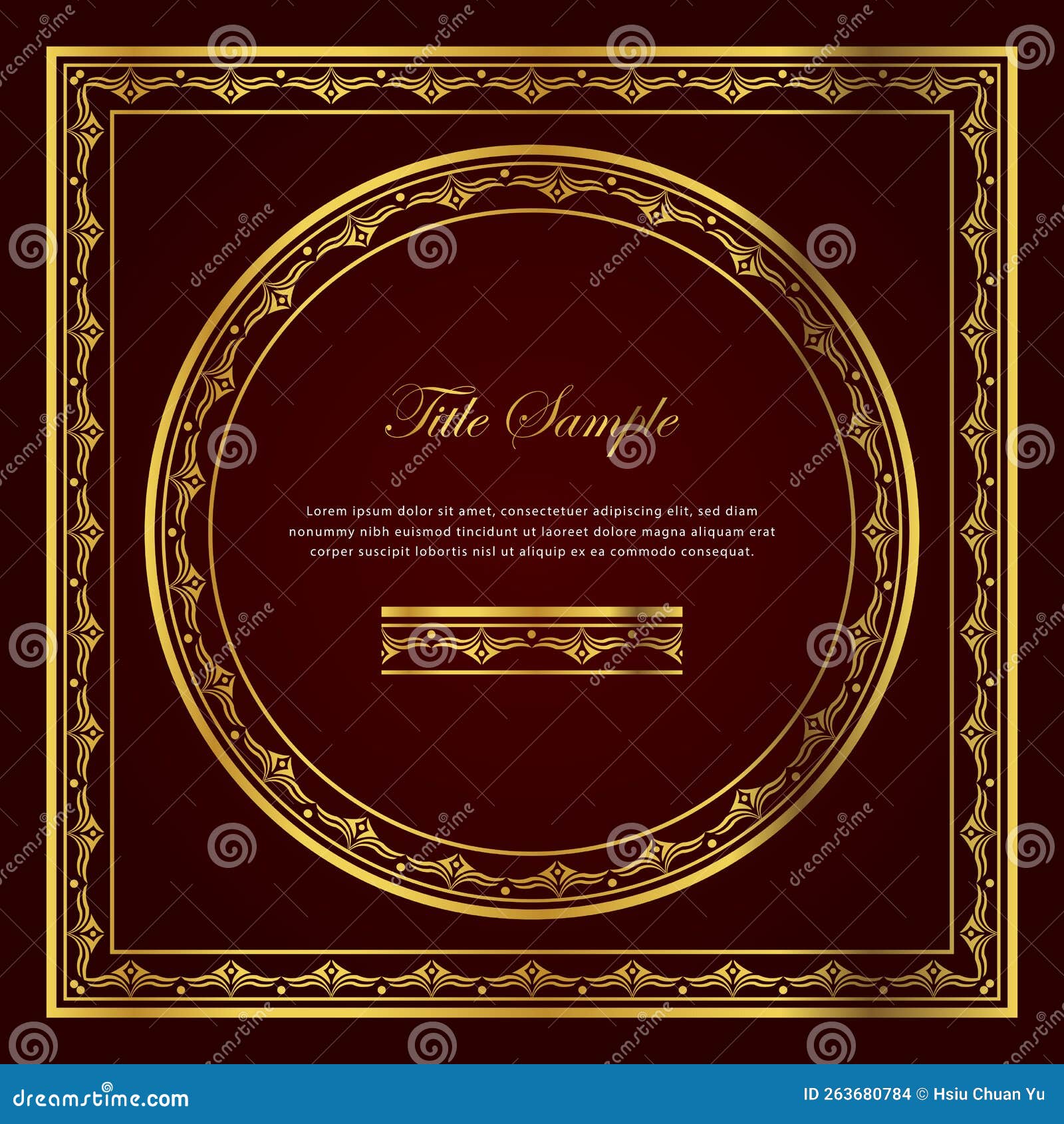 Luxury Golden Square and Round Frame Set Stock Vector - Illustration of ...