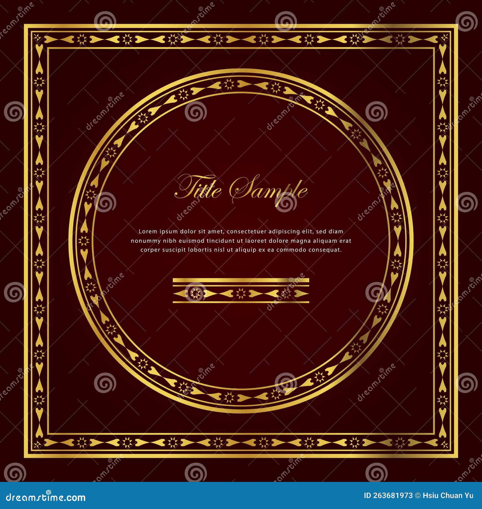 Luxury Golden Square and Round Frame Set Stock Vector - Illustration of ...