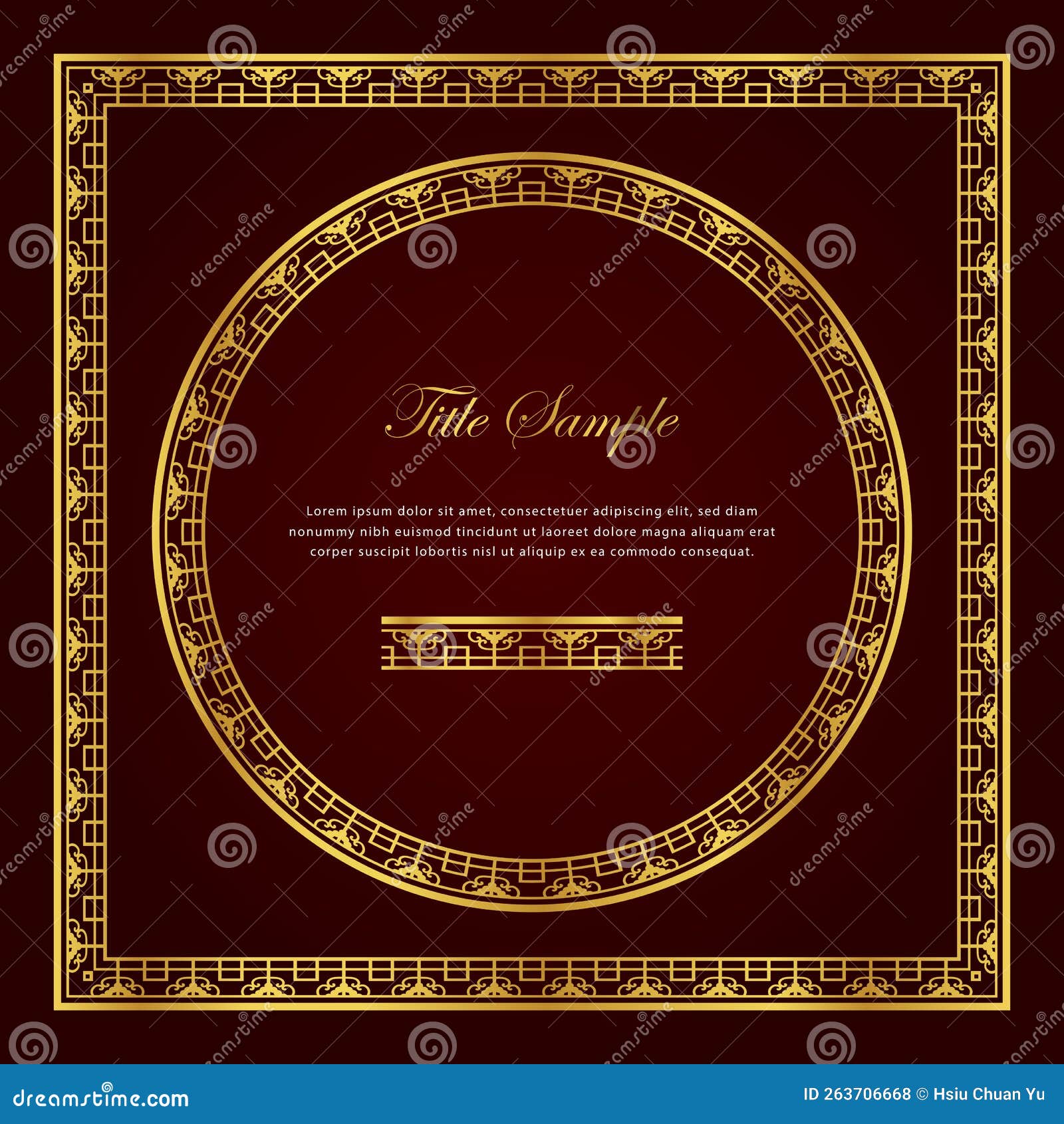 Luxury Golden Square and Round Frame Set Stock Vector - Illustration of ...