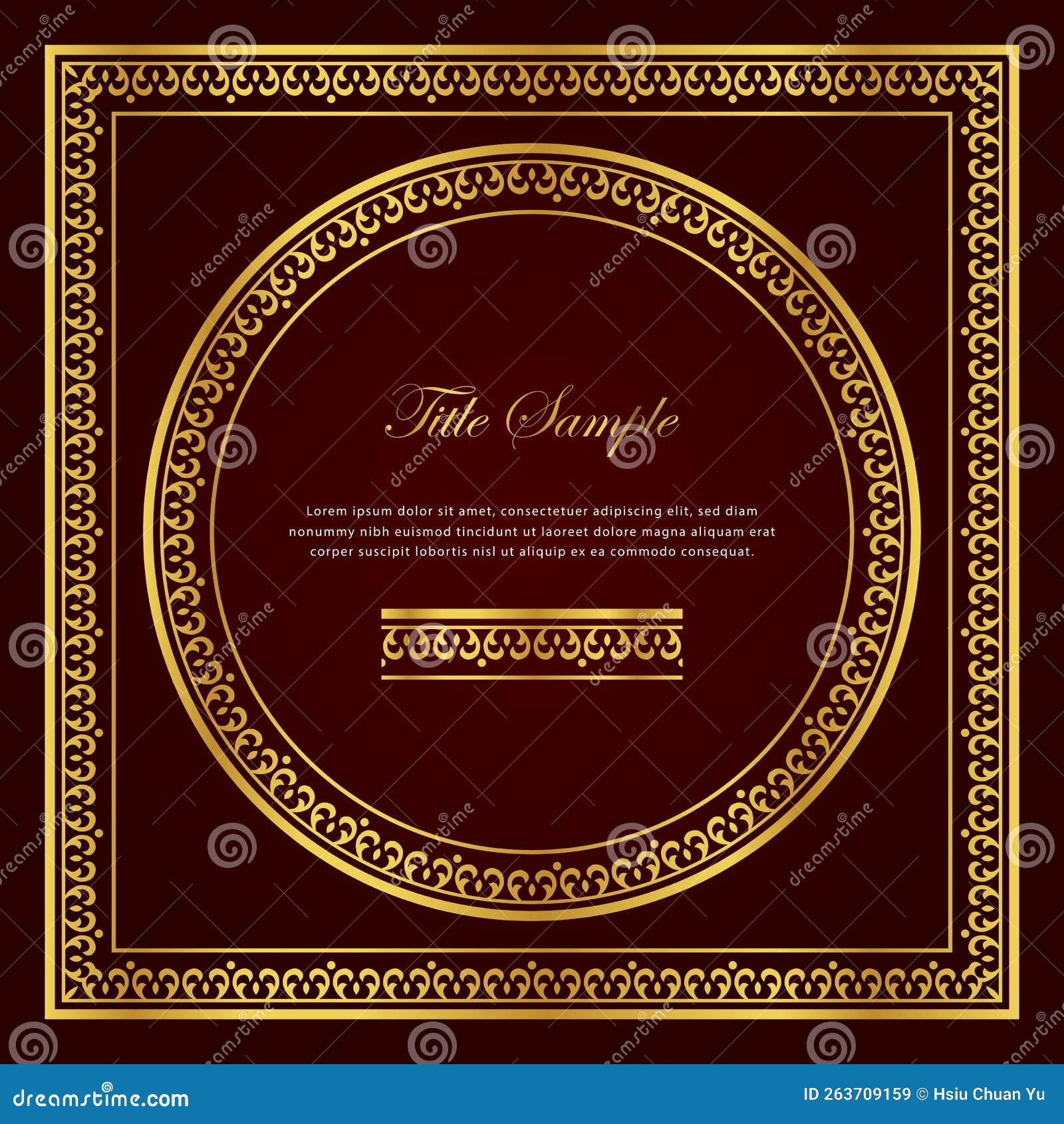 Luxury Golden Square and Round Frame Set Stock Vector - Illustration of ...