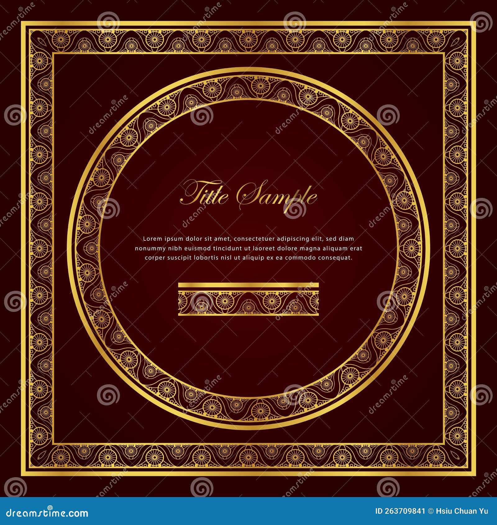 Luxury Golden Square and Round Frame Set Stock Vector - Illustration of ...