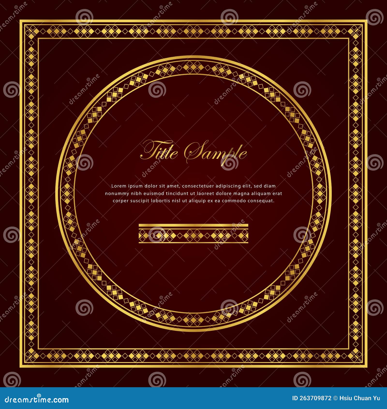 Luxury Golden Square and Round Frame Set Stock Vector - Illustration of ...