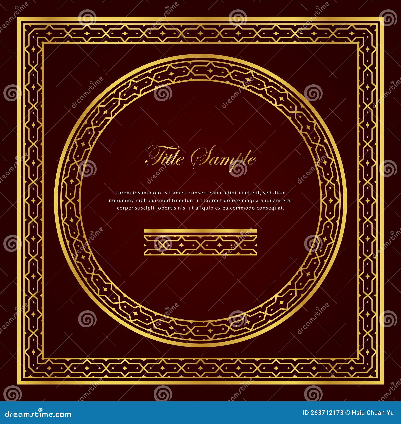 Luxury Golden Square and Round Frame Set Stock Vector - Illustration of ...