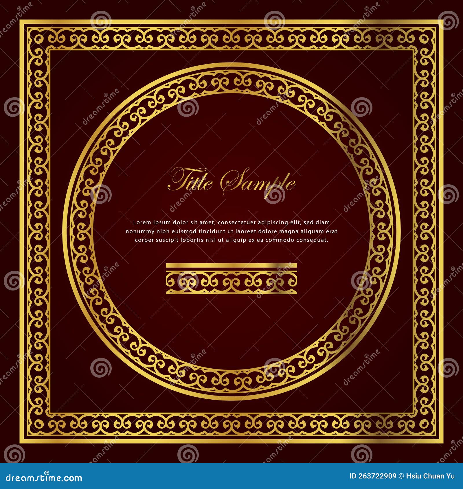 Luxury Golden Square and Round Frame Set Stock Vector - Illustration of ...