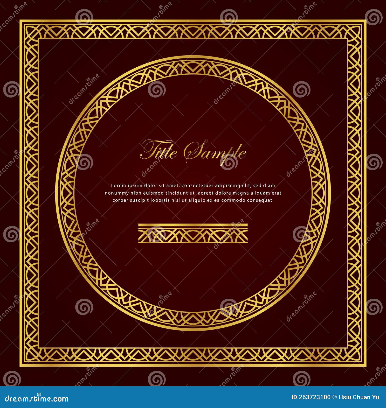 Luxury Golden Square and Round Frame Set Stock Vector - Illustration of ...