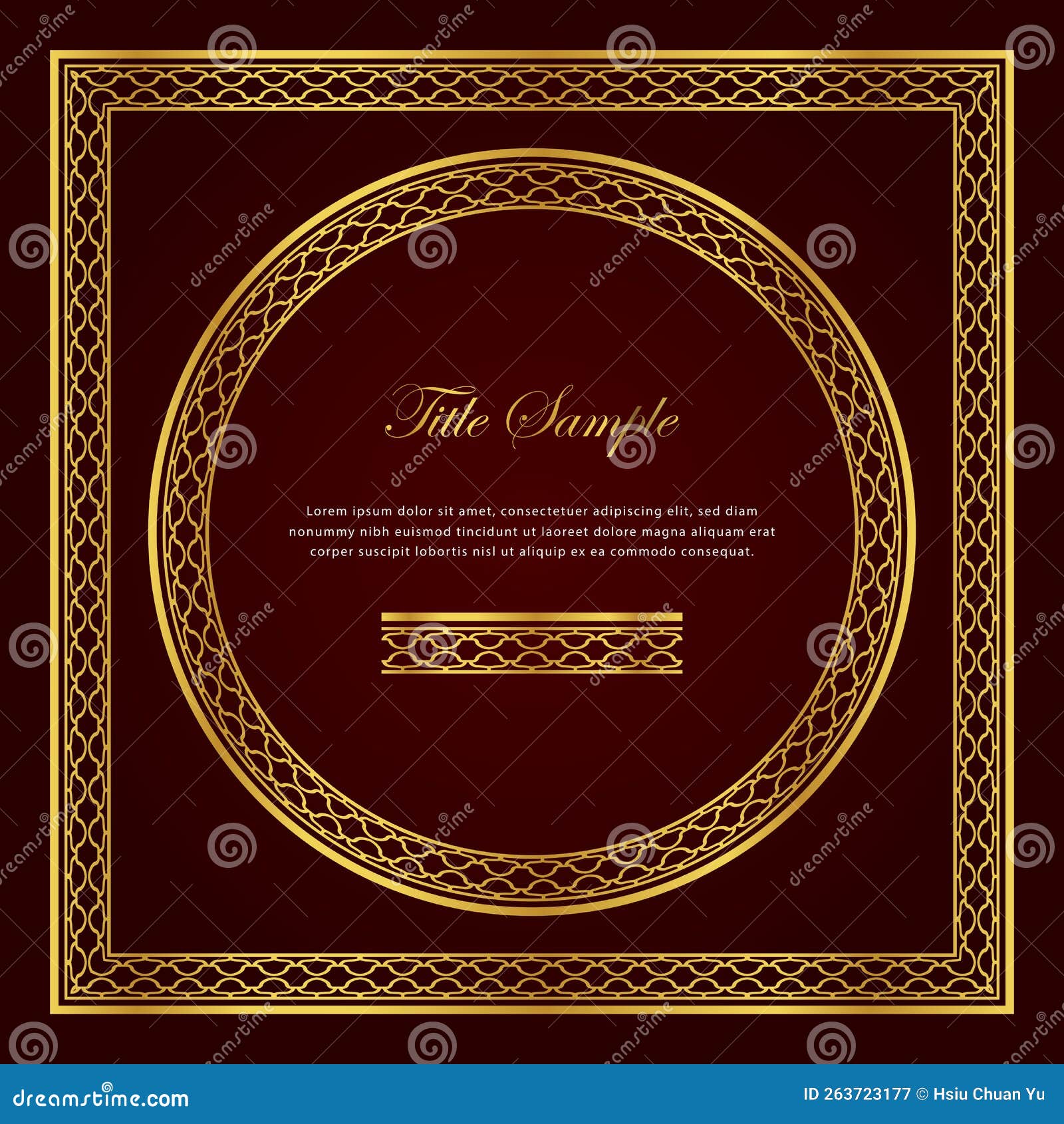 Luxury Golden Square and Round Frame Set Stock Vector - Illustration of ...