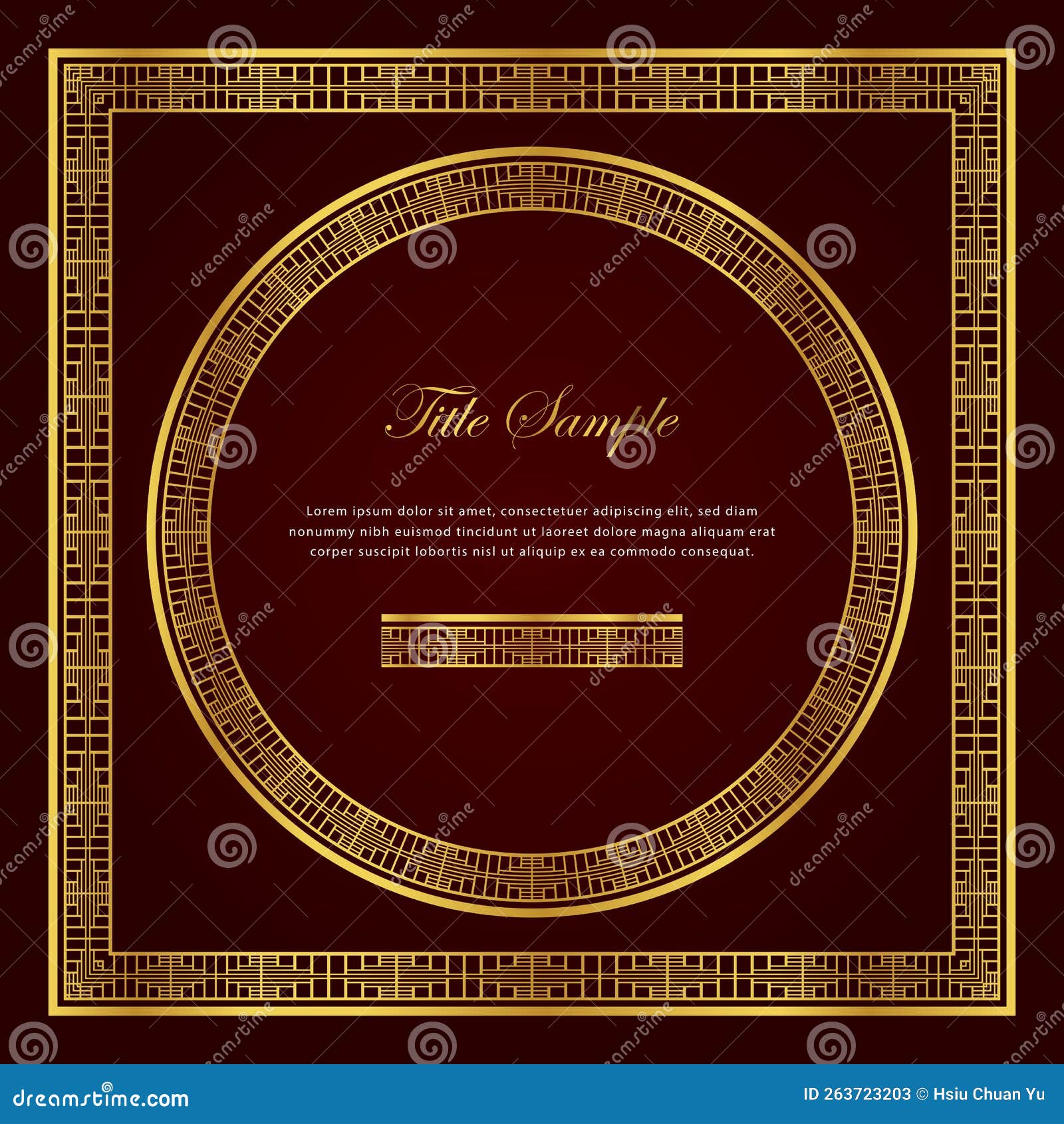 Luxury Golden Square and Round Frame Set Stock Vector - Illustration of ...