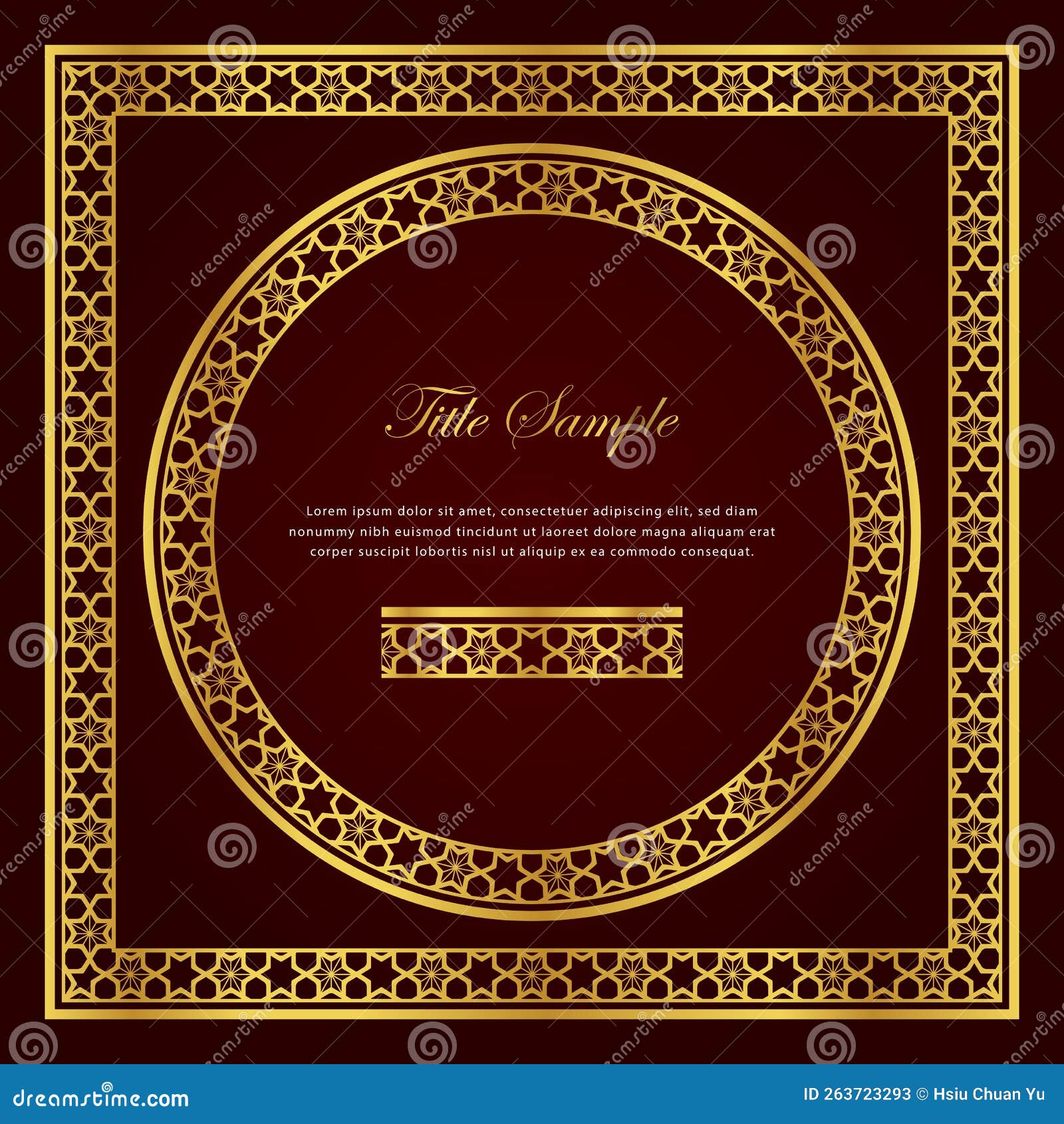 Luxury Golden Square and Round Frame Set Stock Vector - Illustration of ...