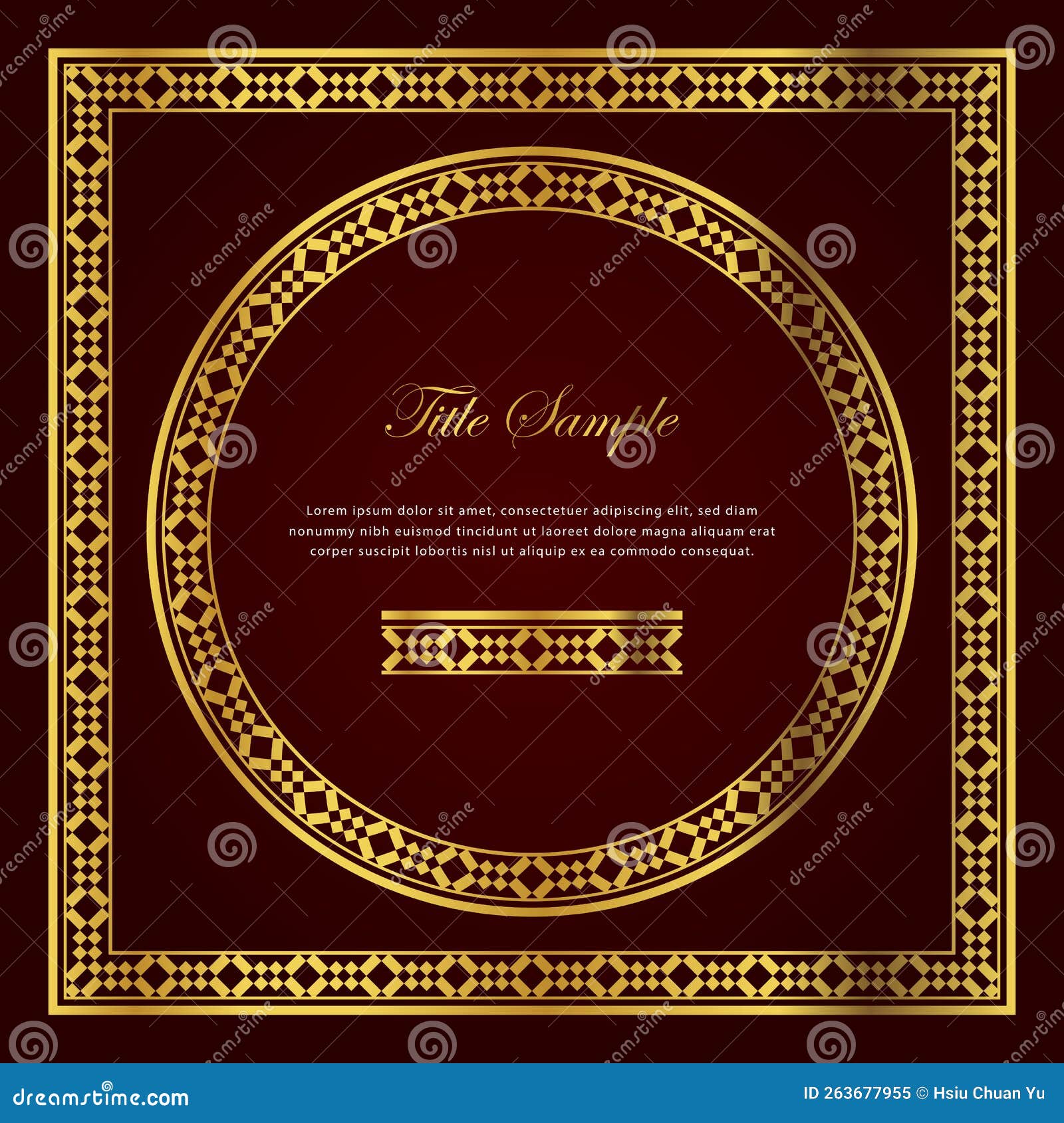 Luxury Golden Square and Round Frame Set Geometry Pixel Stock Vector ...