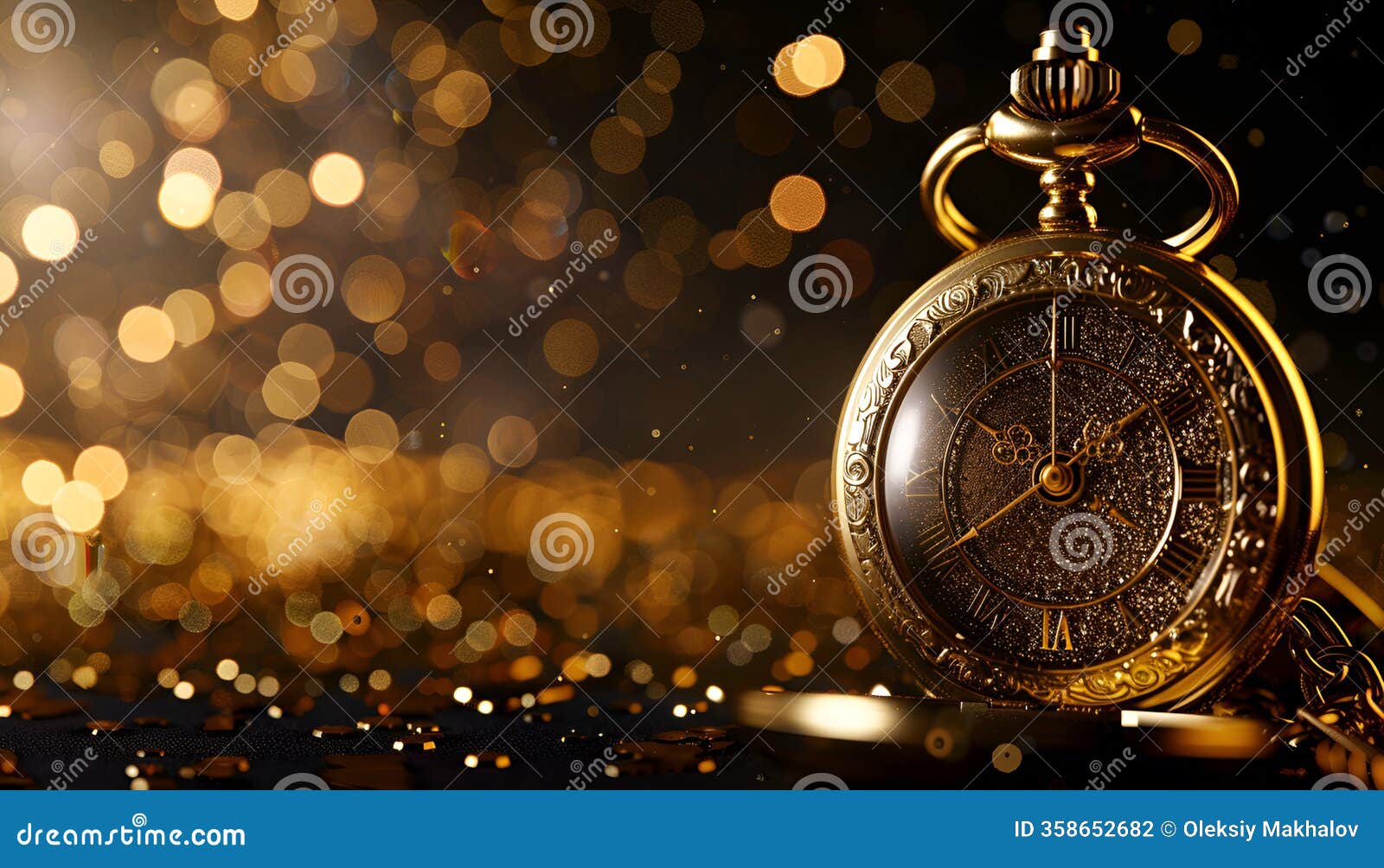 Luxury Golden Vintage Pocket Watch Isolated Blur Glitter Background ... Luxury Golden Vintage Pocket Watch Isolated Blur Glitter Background ...