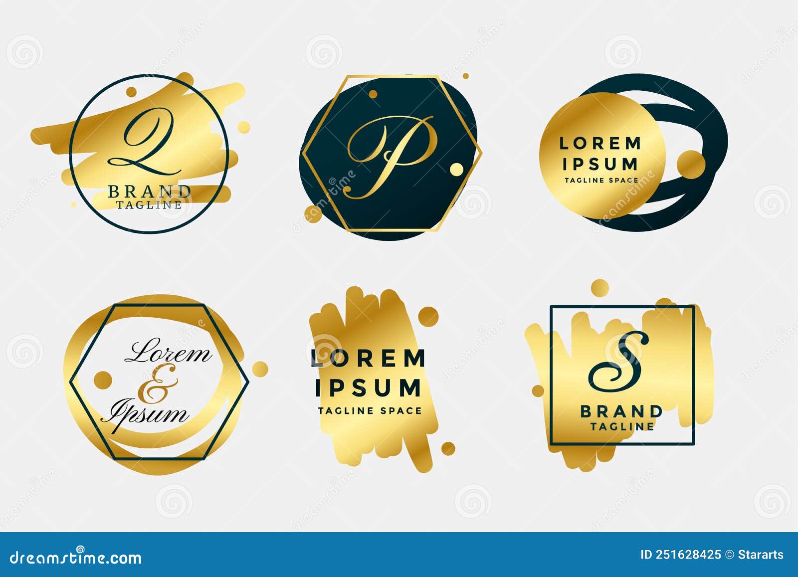 Luxury Golden Wedding Monogram Logos Collection Stock Vector ...