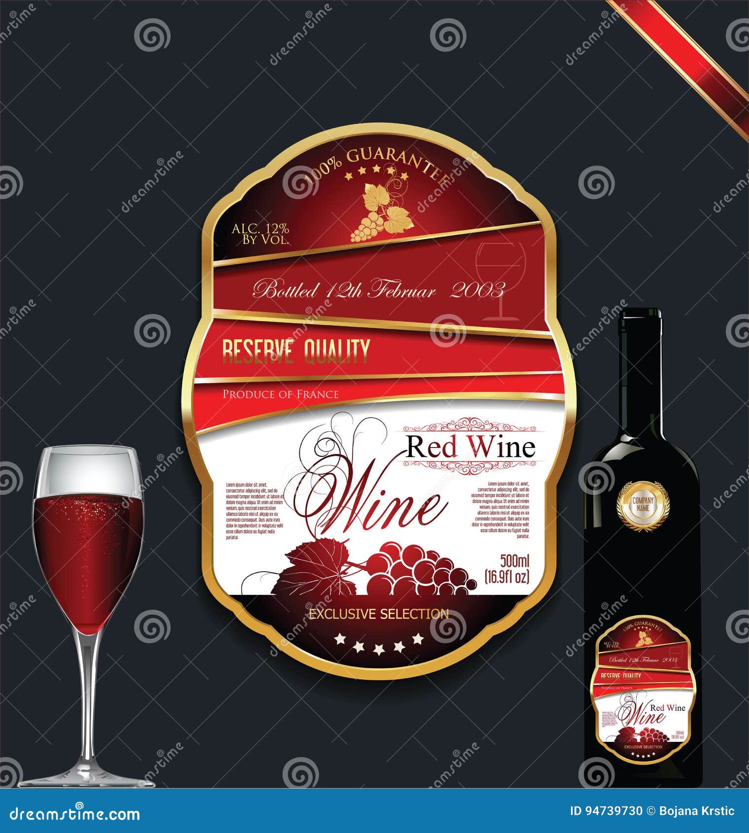 Luxury Golden Wine Label Template Stock Vector - Illustration of scroll ...