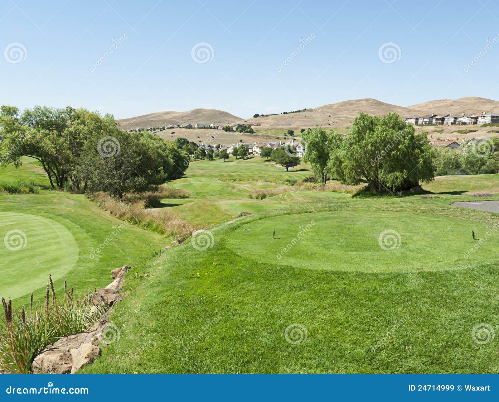 Luxury Golf Course in California Hills Stock Image - Image of summer ...