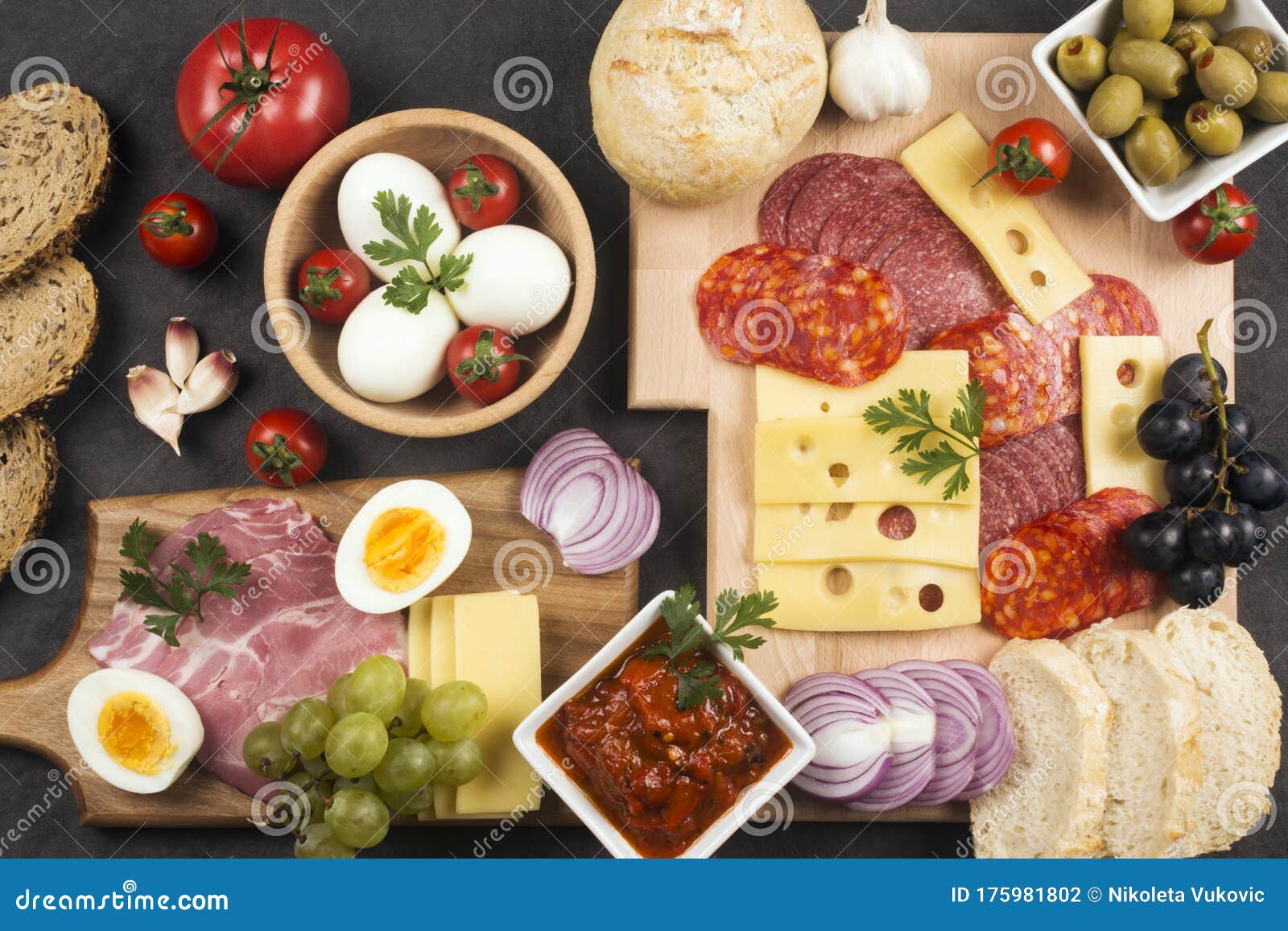 Luxury Gourmet Breakfast Appetizer Platter Stock Photo - Image of ...