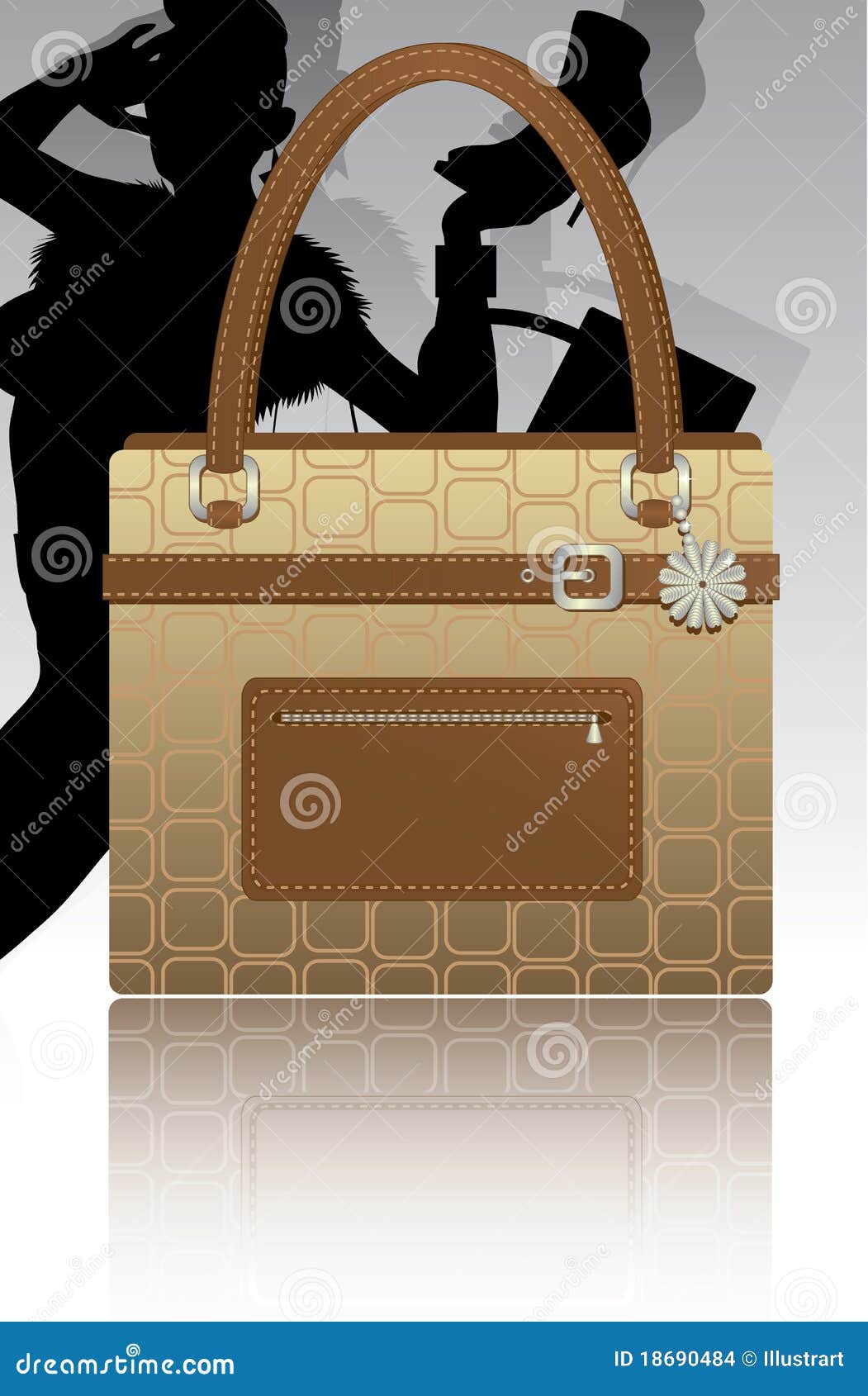 Luxury Handbag with Model Silhouette Stock Vector - Illustration of ...
