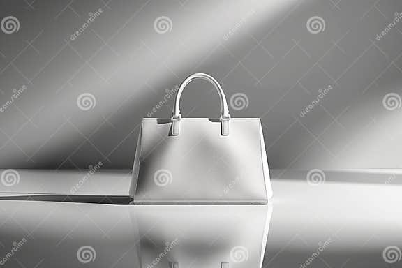 Luxury Handbag Poised Under Sleek Lighting on a Reflective Surface ...