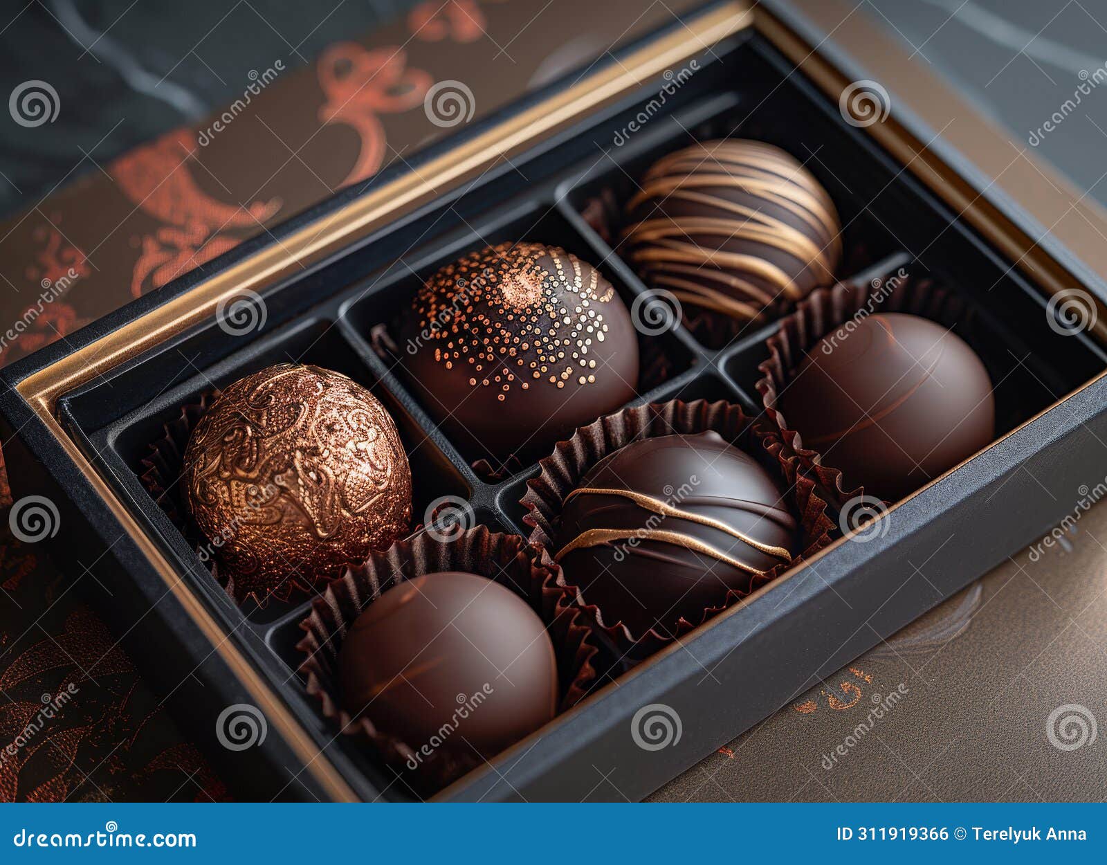 Luxury Handmade Chocolate Truffles in Box Stock Photo - Image of sweet ...