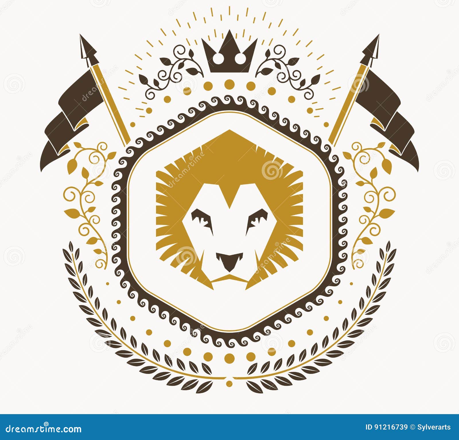 Luxury Heraldic Vector Emblem Template. Vector Blazon Stock Vector ...