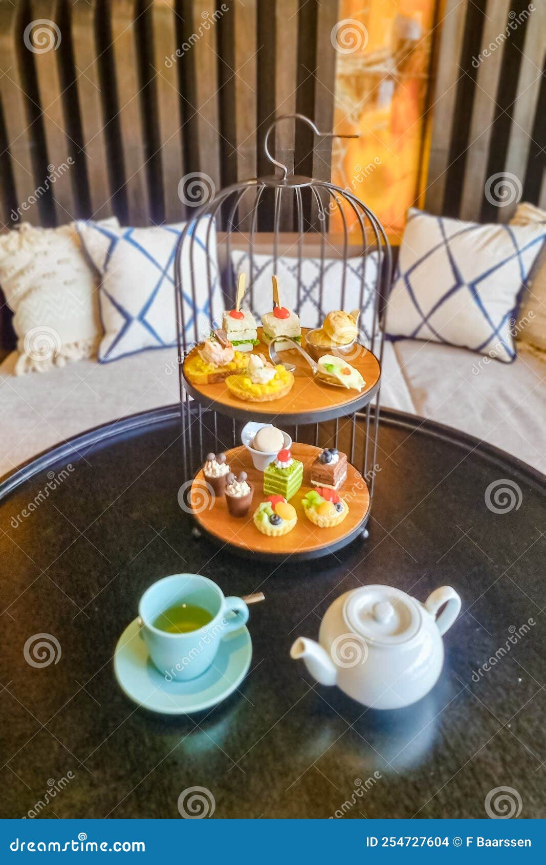 Luxury High Tea with Snack and Tea in a Luxury Hotel Stock Photo ...