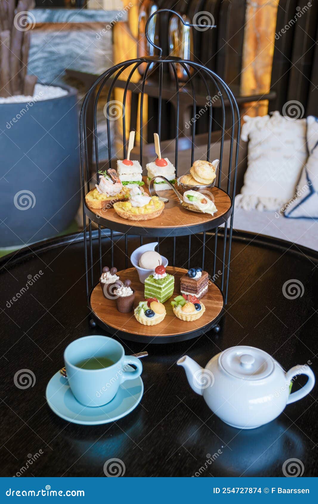 Luxury High Tea with Snack and Tea in a Luxury Hotel Stock Photo ...
