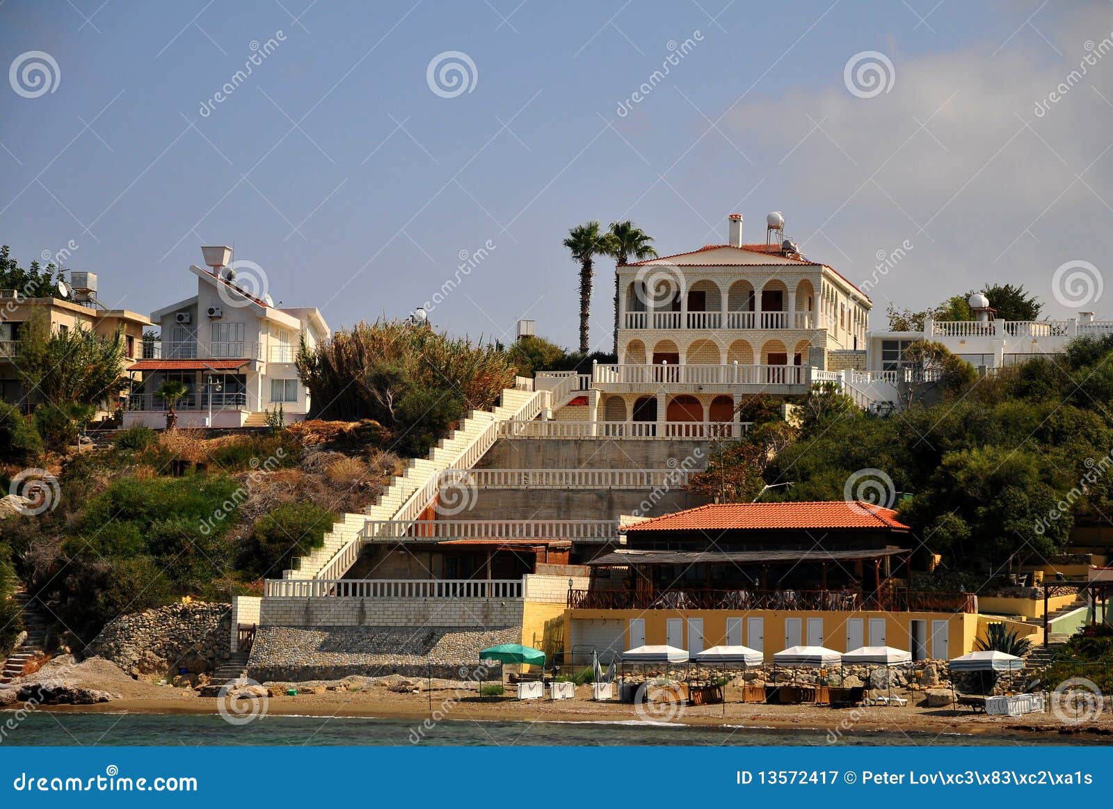 Luxury Holiday Home on the Beach in Cyprus Stock Image - Image of wave ...