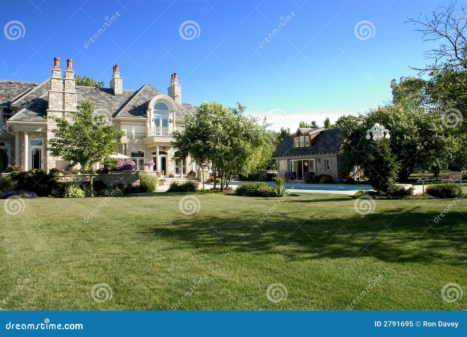 Luxury Home Back Yard stock image. Image of exterior, mansion - 2791695