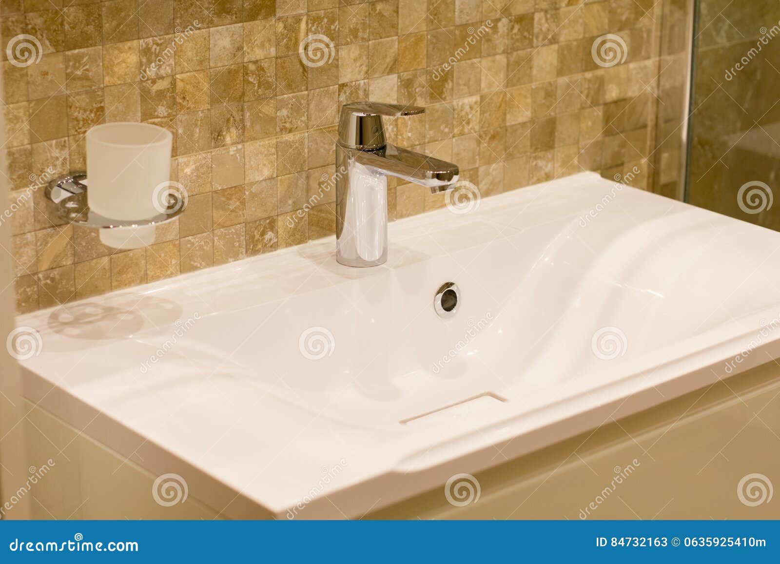 Luxury Home Bathroom Shower in House Stock Image - Image of washing ...