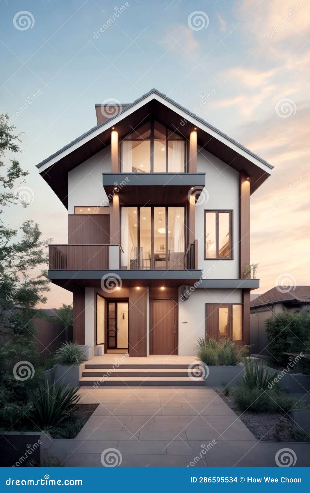 Luxury Home Building Architecture Stock Illustration - Illustration of ...