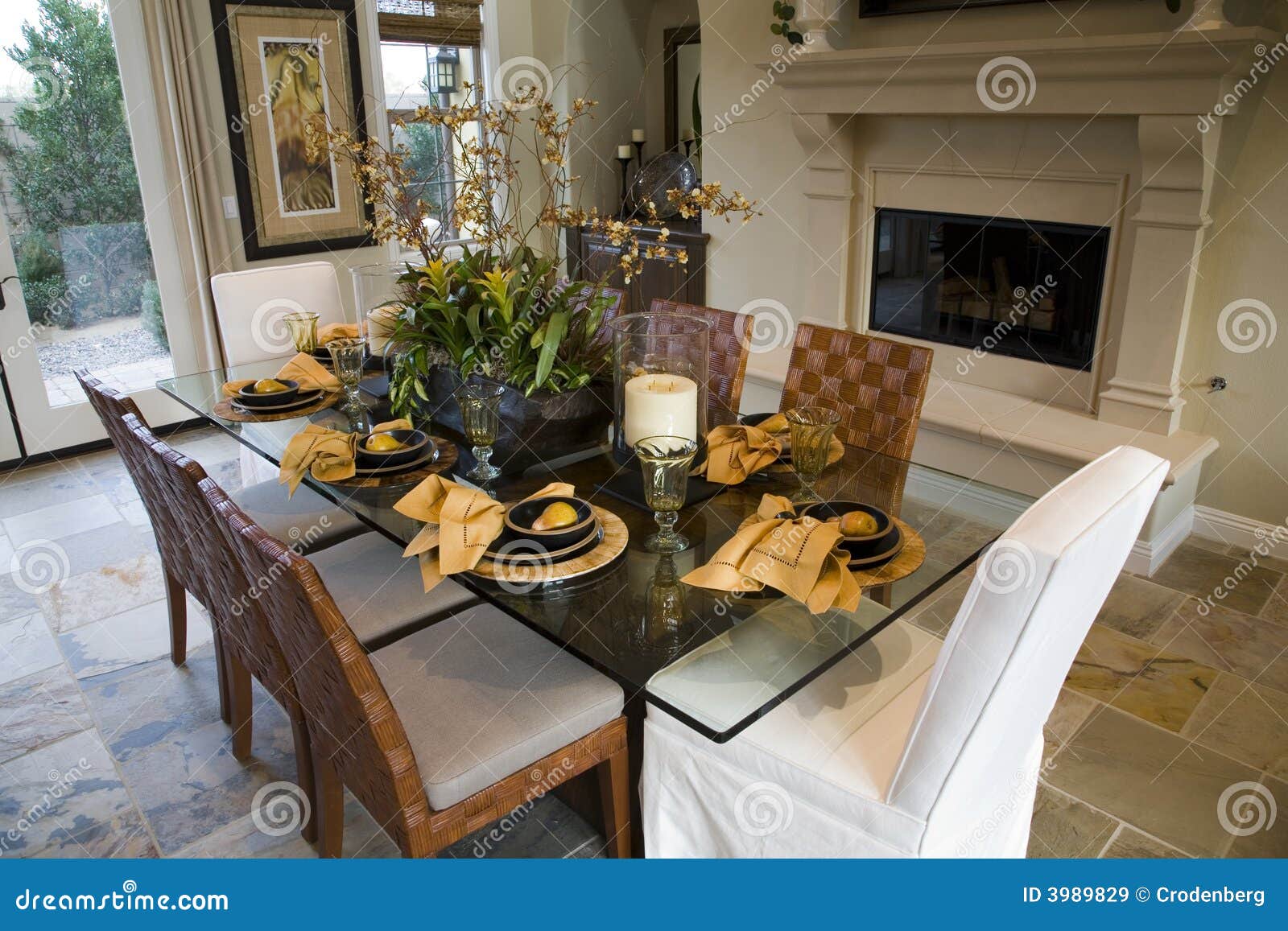 Luxury home dining room. stock image. Image of home, mansion - 3989829