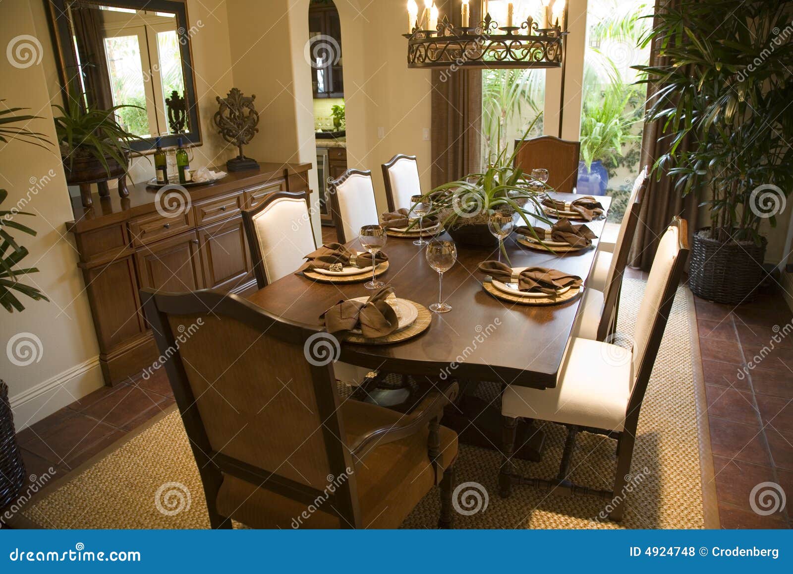 Luxury home dining room. stock photo. Image of room, contemporary - 4924748
