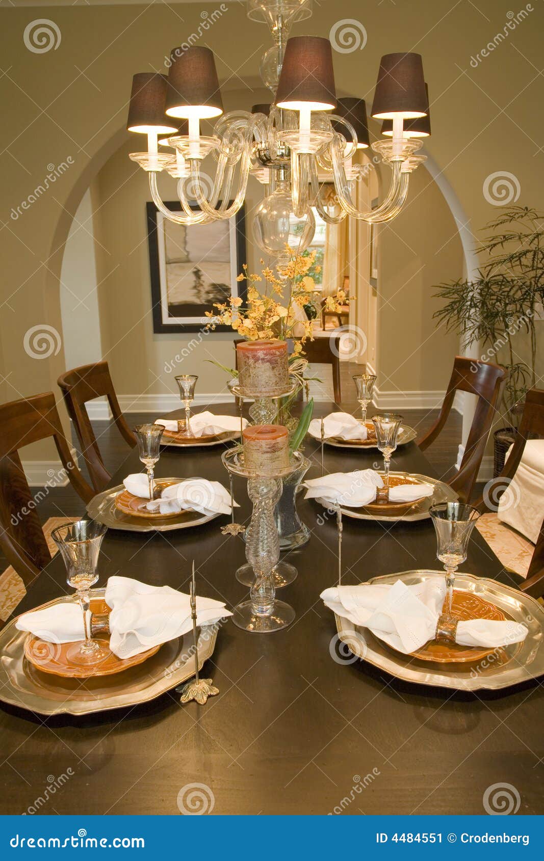 Luxury home dining table. stock image. Image of christmas - 4484551