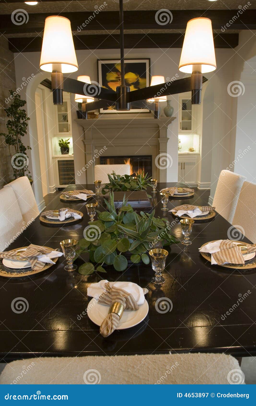 Luxury home dining table. stock image. Image of dinnerware - 4653897