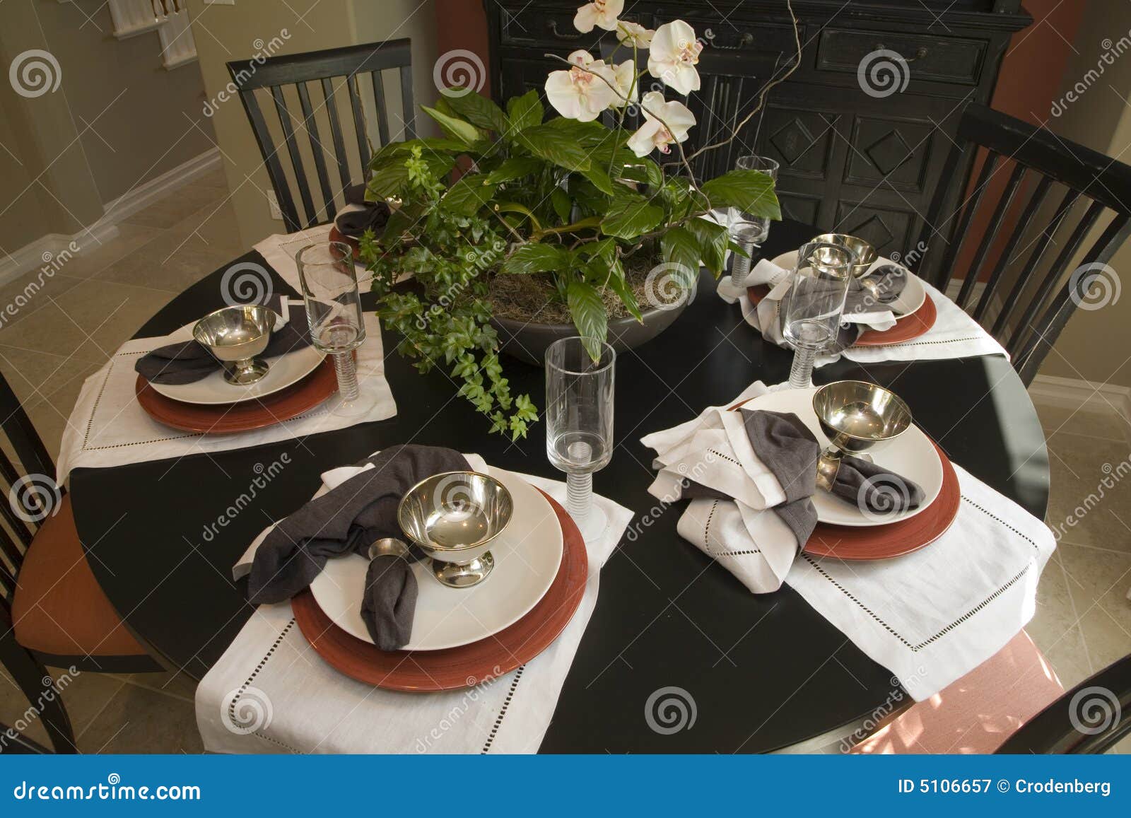 Luxury home dining table. stock image. Image of glass - 5106657